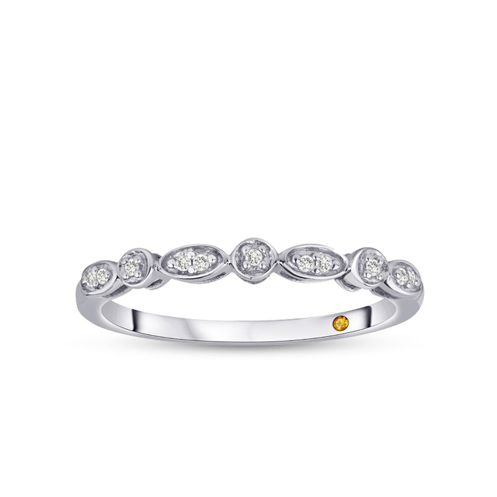 Lab Grown Dot Dash Diamond Promise Ring | La Joya