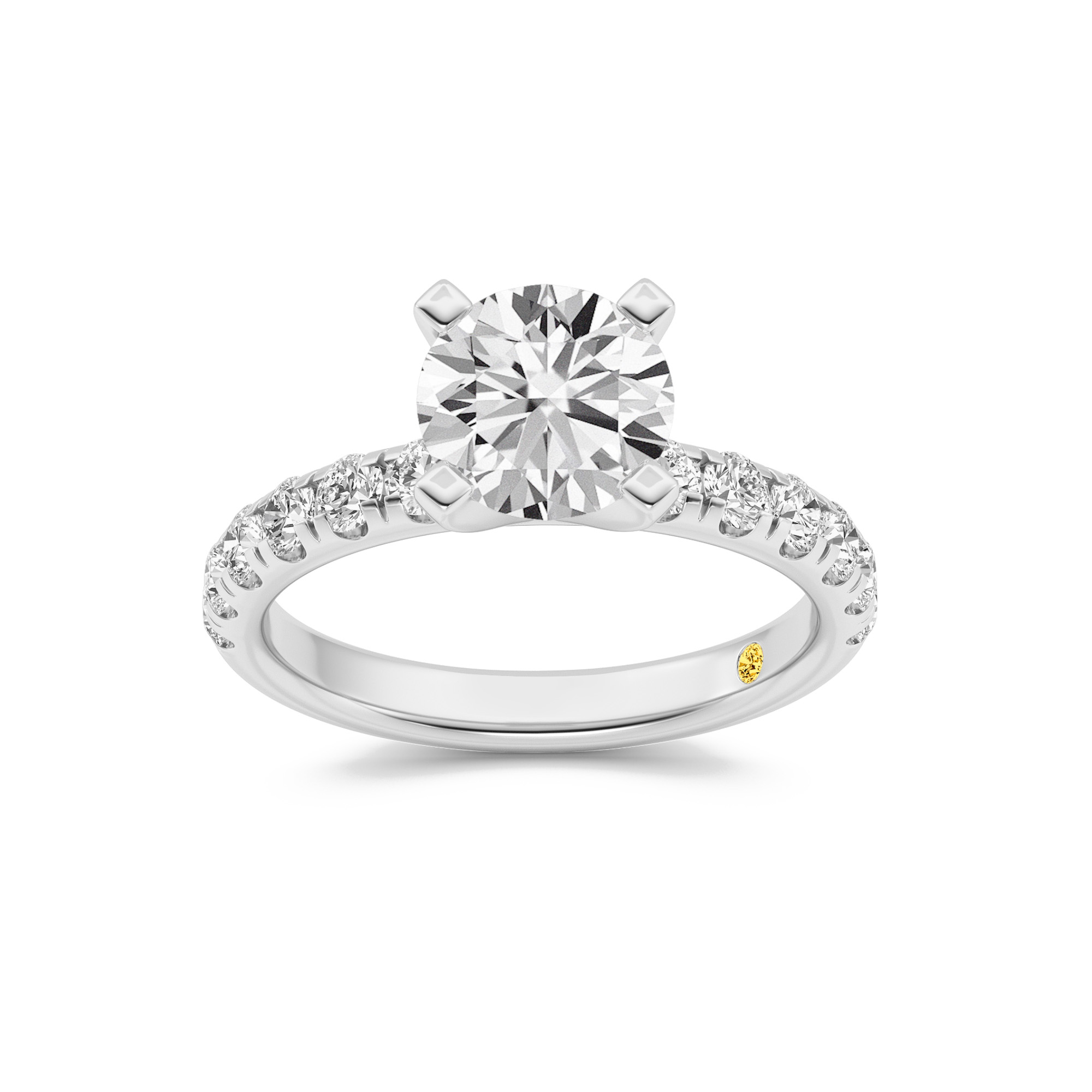 Maya Scalloped Pavé Half Coverage Lab Diamond Engagement Ring – LA JOYA