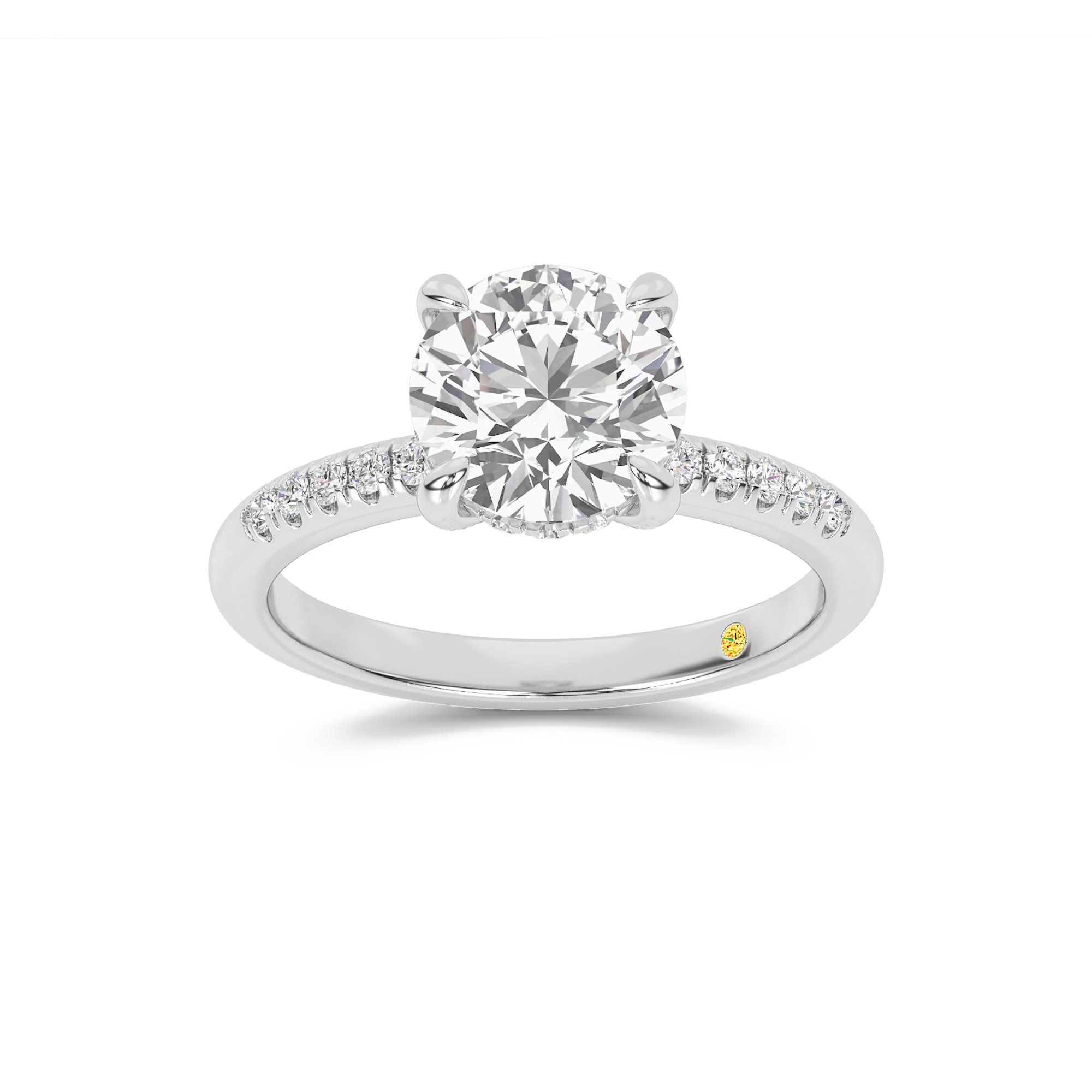 Aurelia Quarter Coverage Hidden Halo Lab Diamond Engagement Ring - LA JOYA