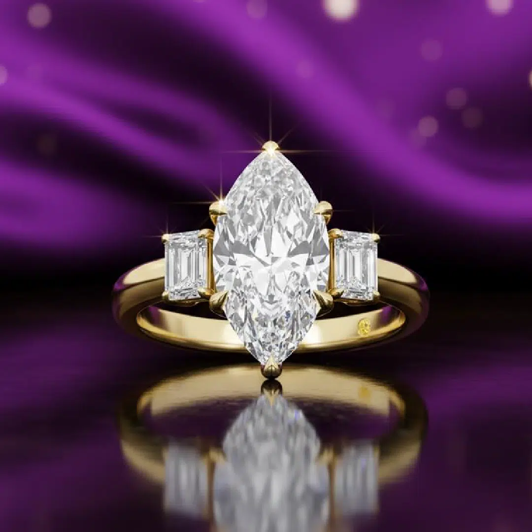 Yellow Gold Three Stone Engagement Ring - A Jeweler's Guide